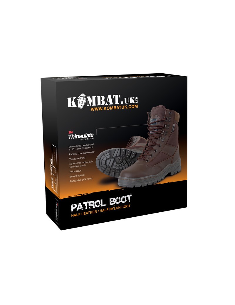 Patrol Boot Full Leather - MOD Brown Shoe Size UK 3
