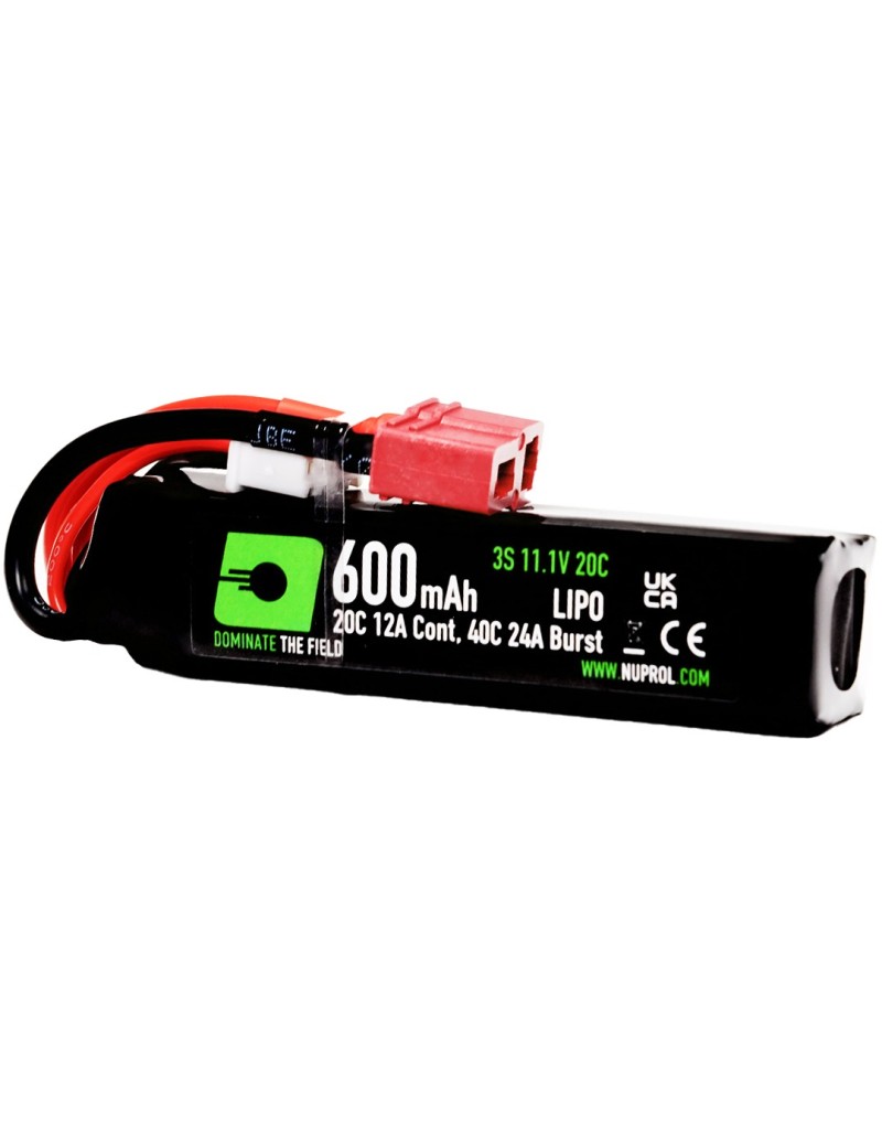 Nuprol Power 11.1v 600mAh 20C LiPo Battery - Deans